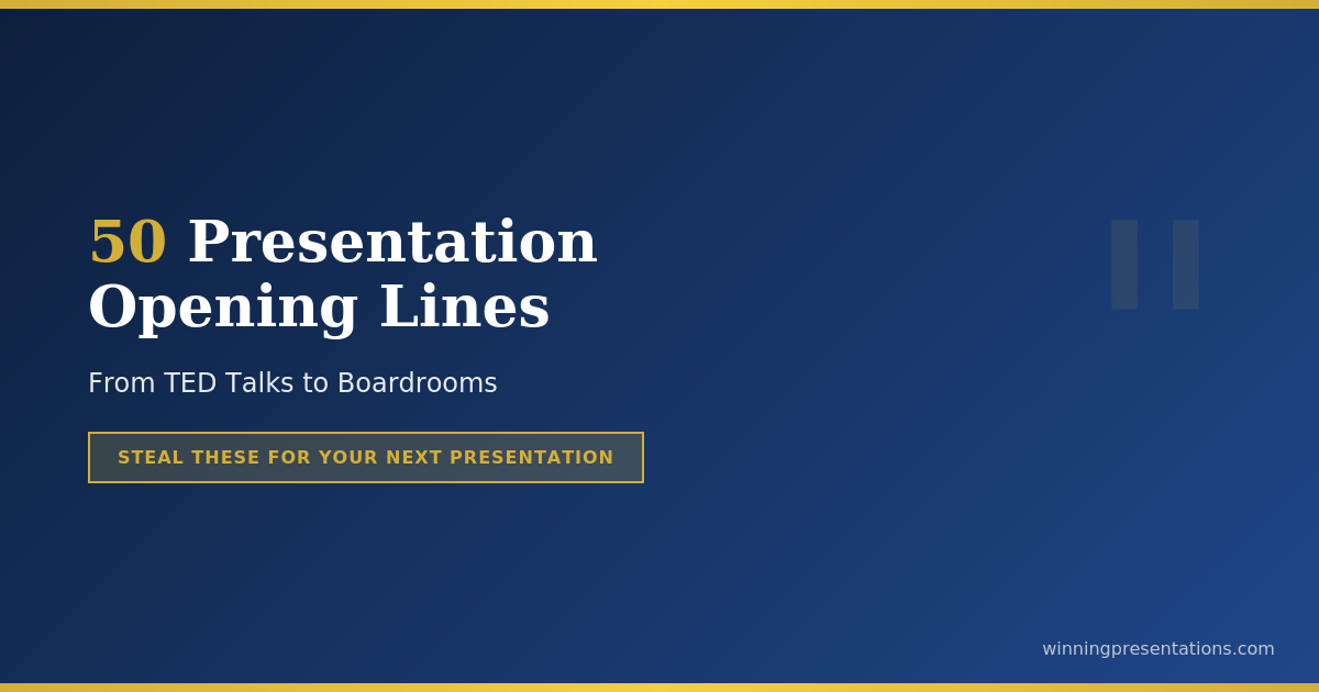 Presentation Opening Lines: 7 That Hold Senior Audiences