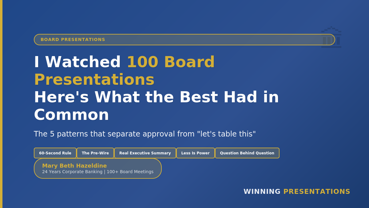 Board Presentation: 5 Best Practices That Get to Yes